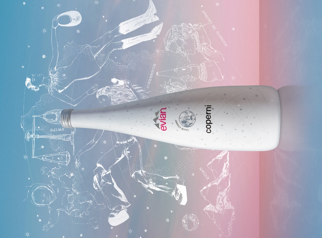 Coperni diseña una botella de edición limitada para Evian - 25 Gramos ...